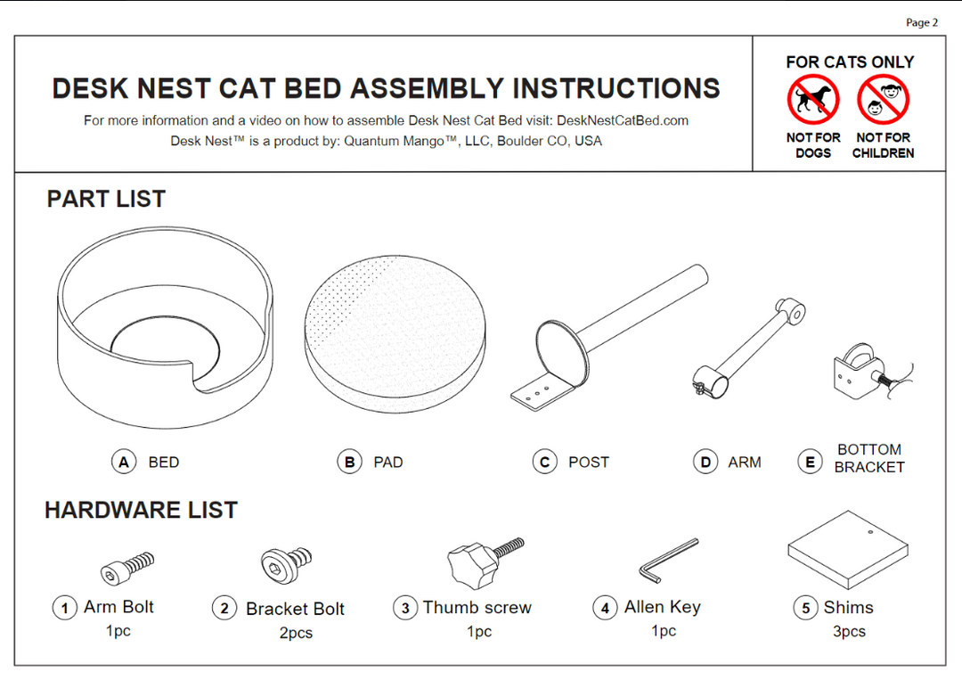 How to Assemble Your Desk Nest – Desk Nest Cat Bed